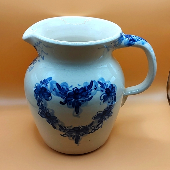 Ellis Prod Pottery | Accents | Ellis Prod Blue Floral Pitcher | Poshmark